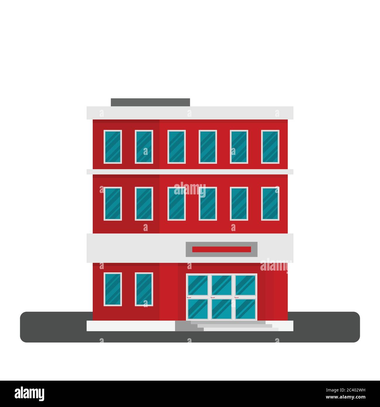 Single city office building in flat style vector Stock Vector Image ...