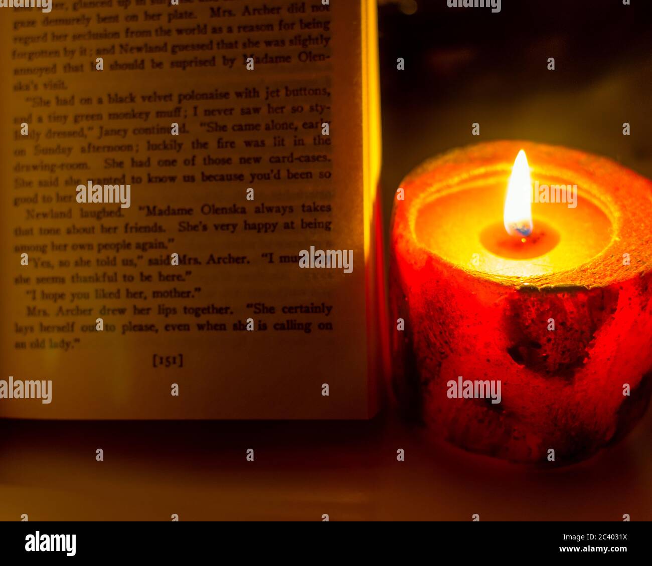 Reading poem candlelight hi-res stock photography and images - Alamy