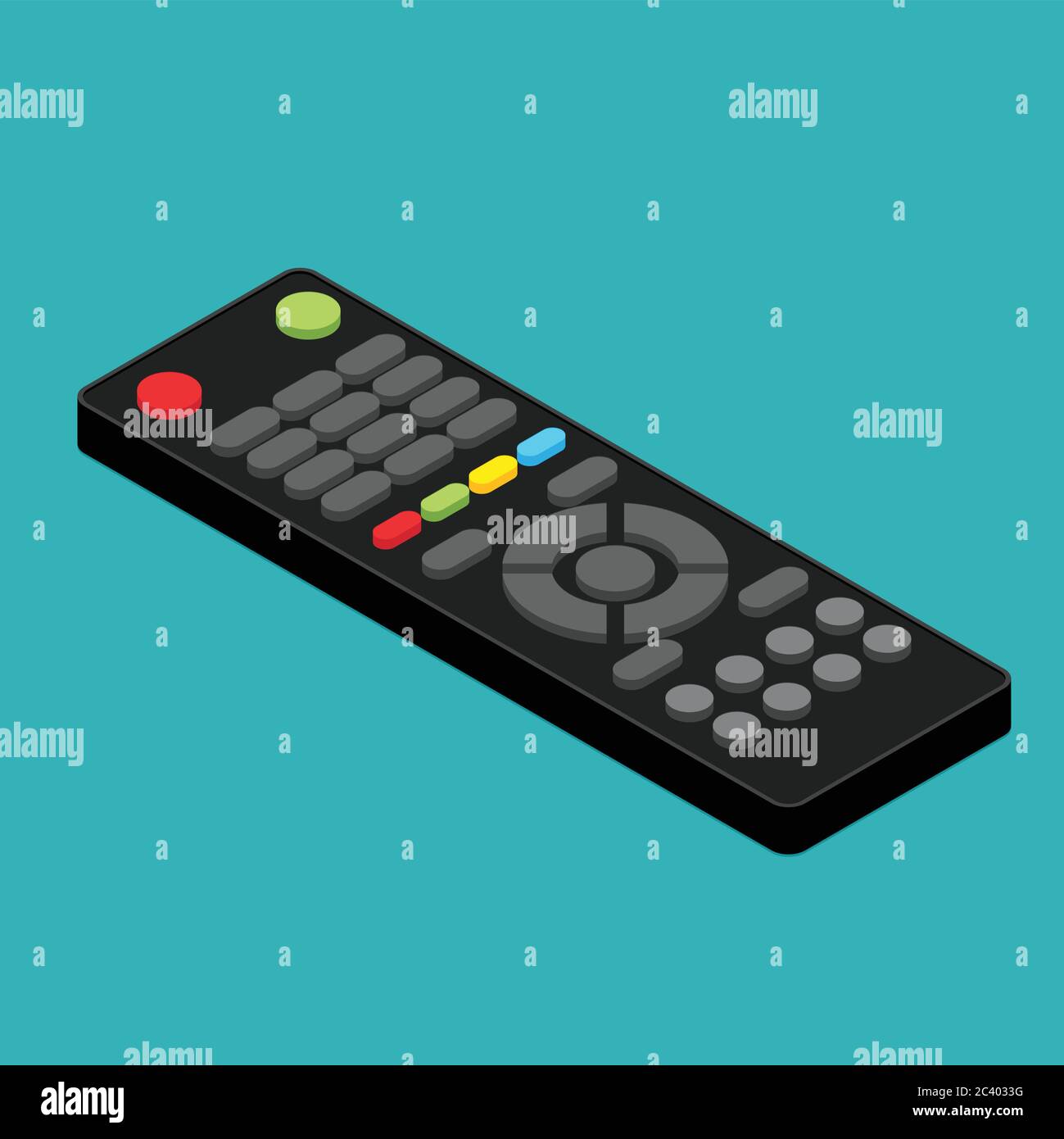 Isometric black remote TV Control. Flat vector Stock Vector Image & Art ...