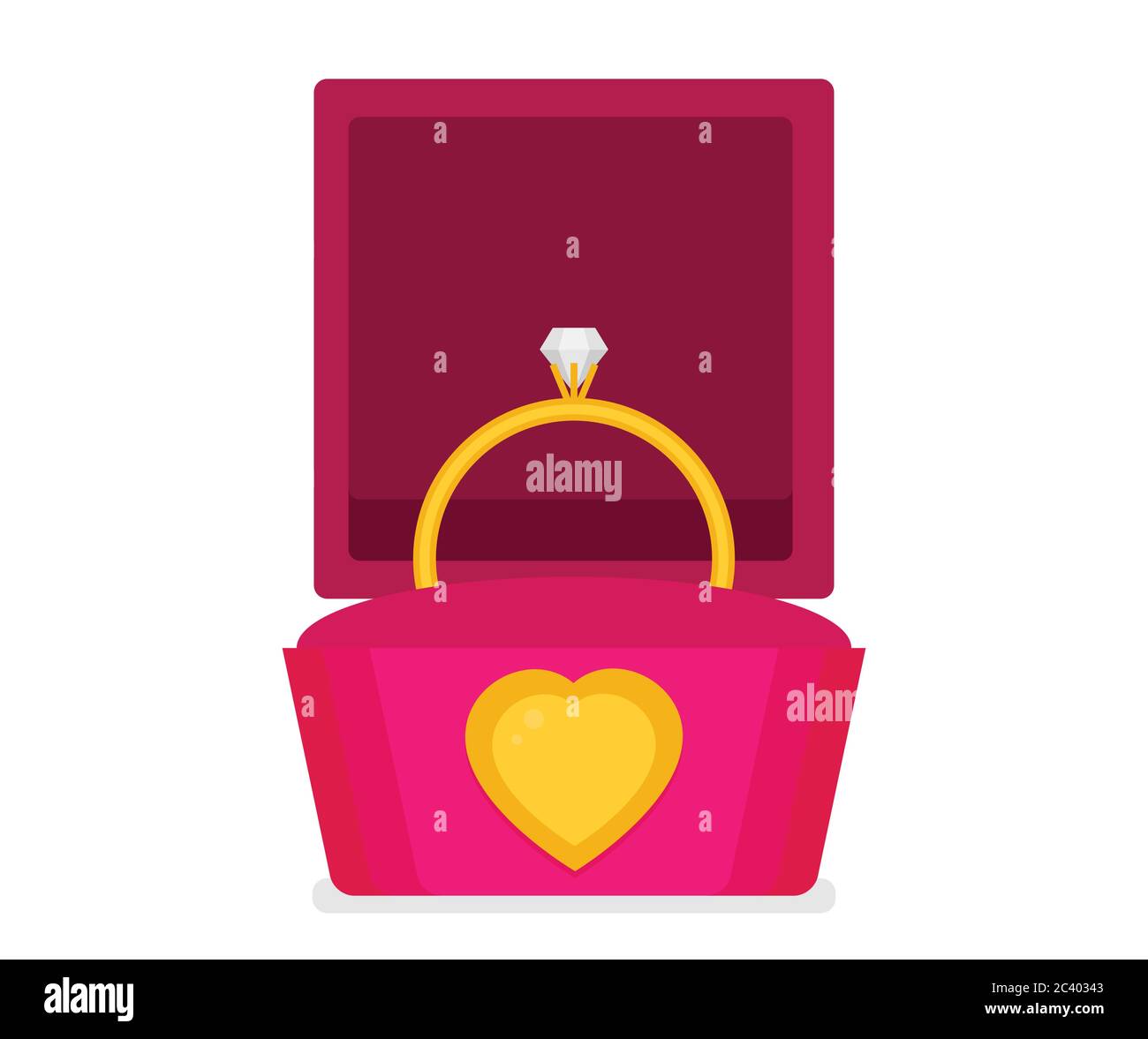 Golden ring box diamond Stock Vector Images - Alamy