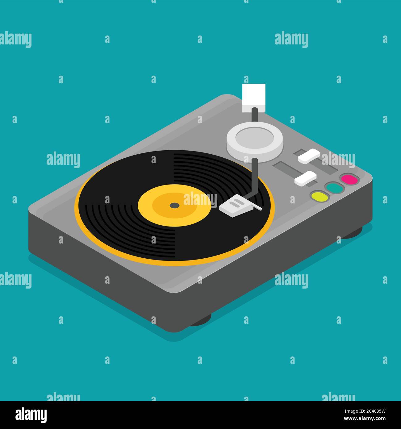 Vinyl player flat vector Stock Vector Image & Art - Alamy