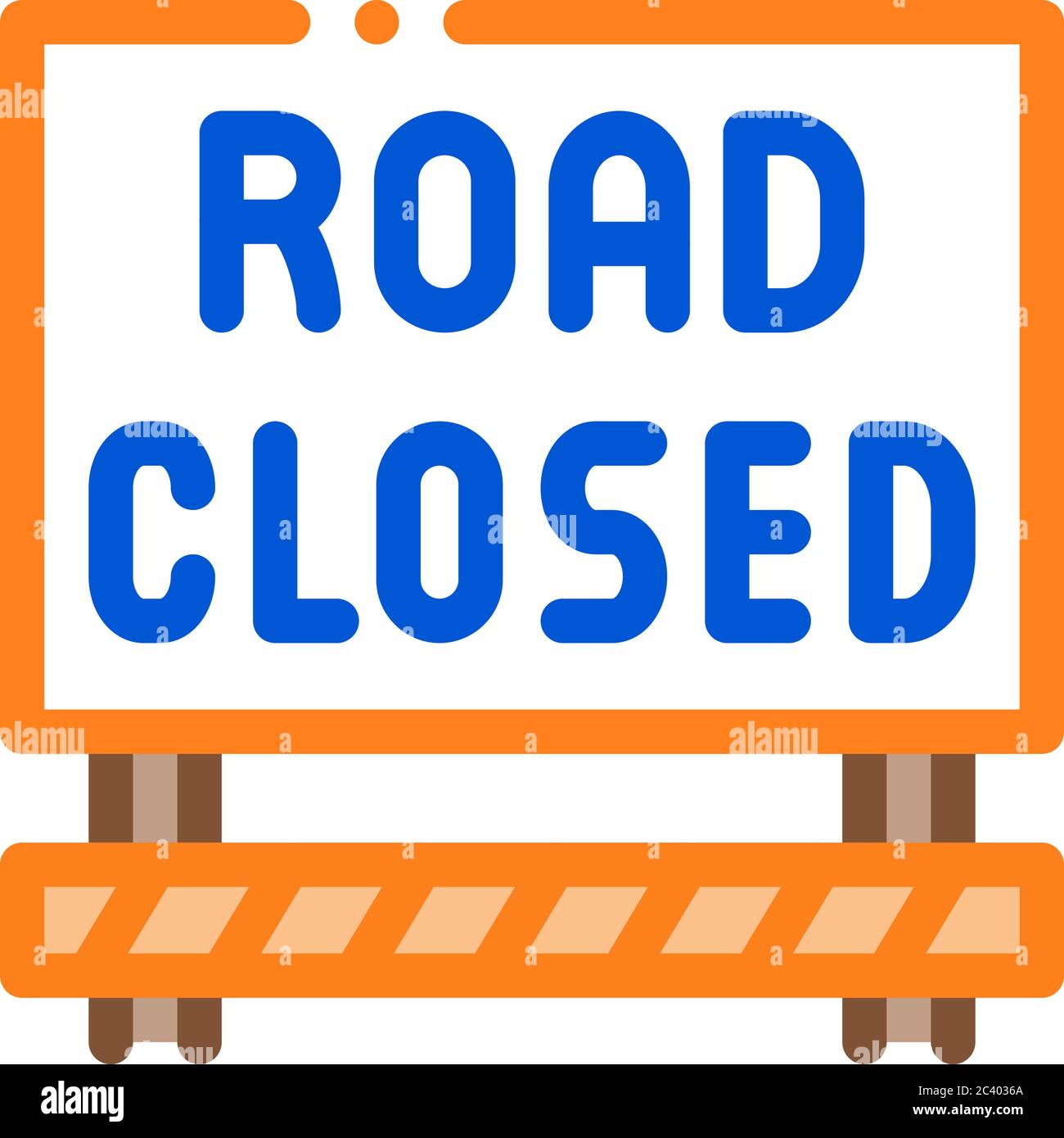 road closed sign icon vector outline illustration Stock Vector Image ...