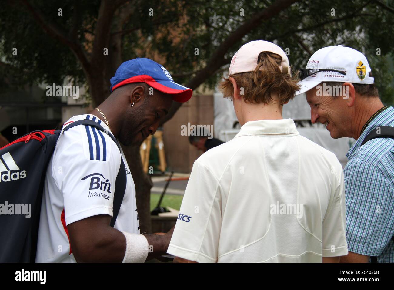English cricketer Michael Carberry signs autographs and has his photo ...