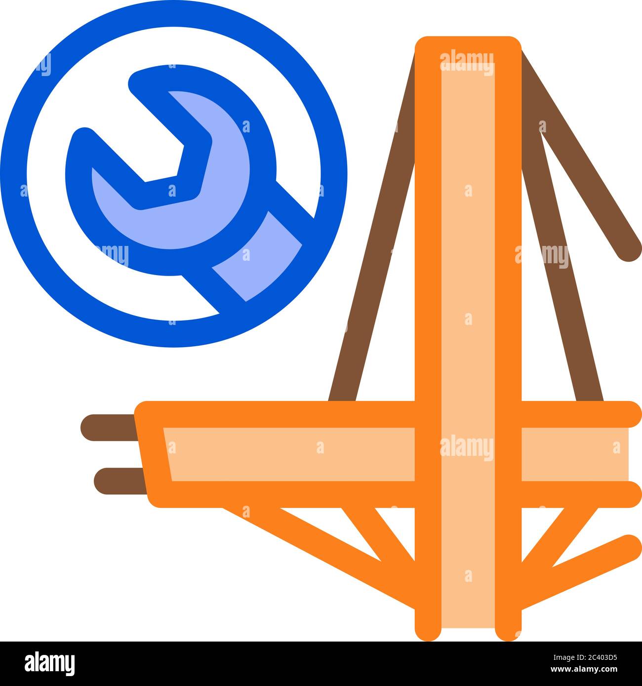 bridge repair icon vector outline illustration Stock Vector Image & Art ...