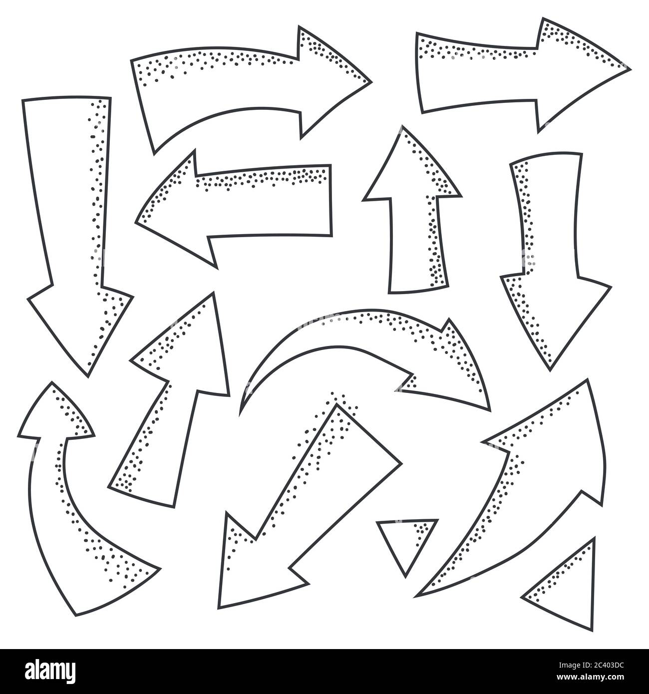 Doodle Arrow Clip Art Black And White