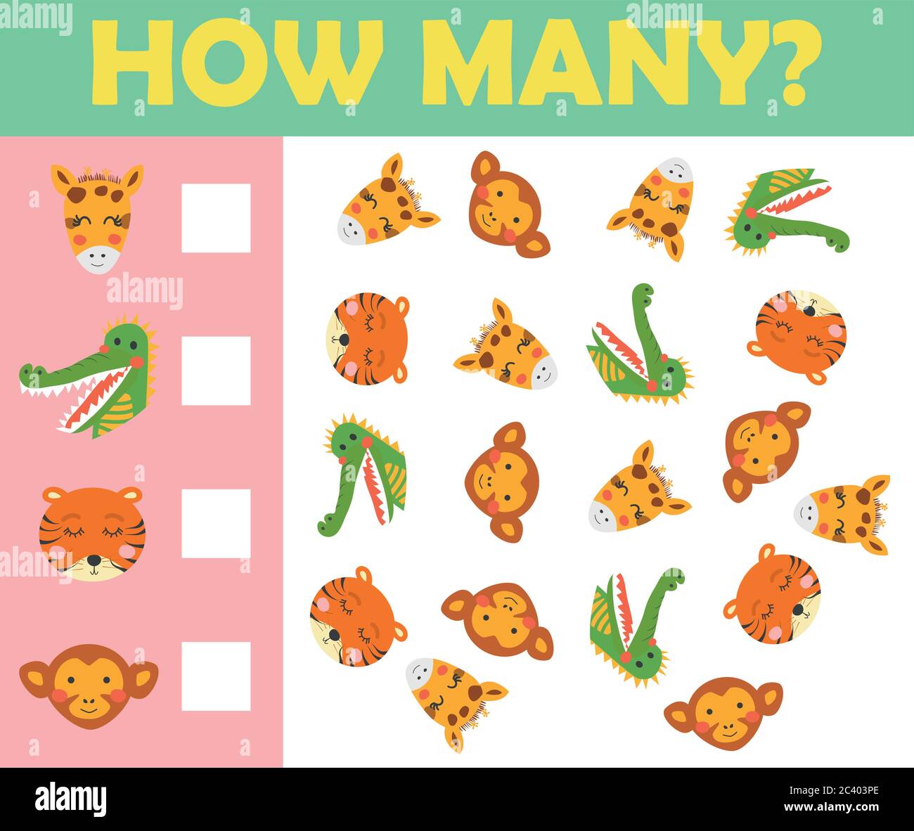 Cartoon Illustration of Education Counting Game for Preschool Children ...