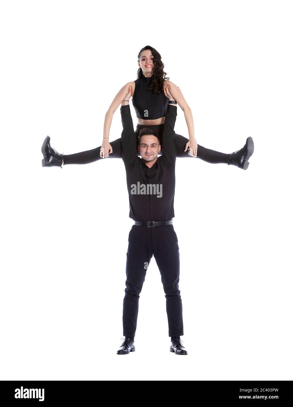 Young people isolated on white background having funny poses Stock ...