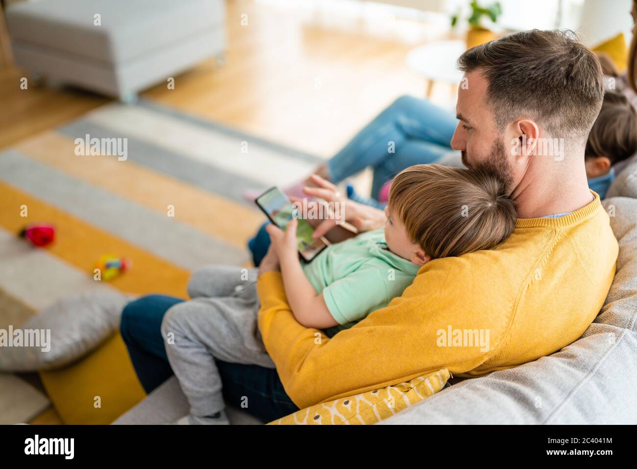 Children who use too much technology, device are not so creative Stock ...