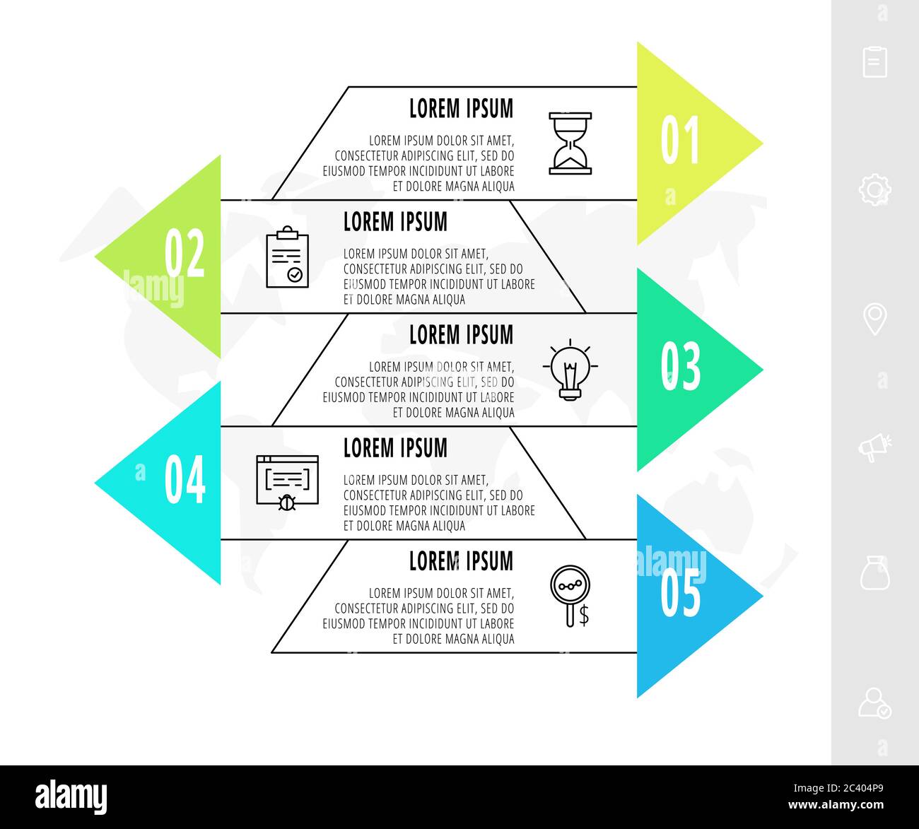 Infographics with 5 elements with arrows. Vector concept of five ...