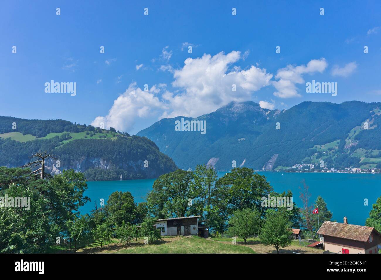 Natural landscape in Alps, Lucerne lake, Switzerland, Europe Stock ...