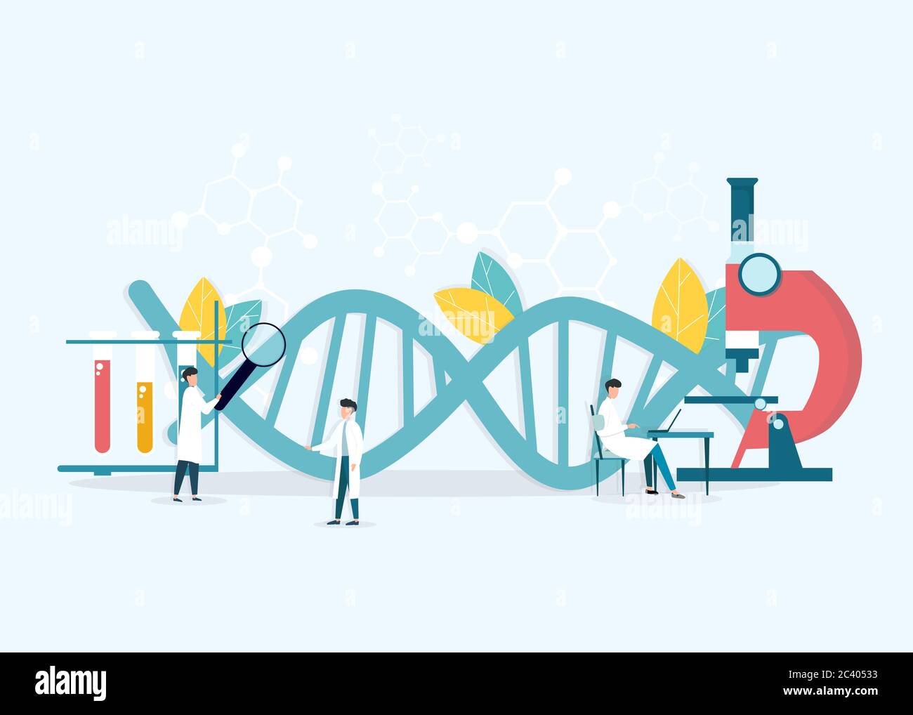 Medical Science. Vector illustration of professional scientists doctors ...