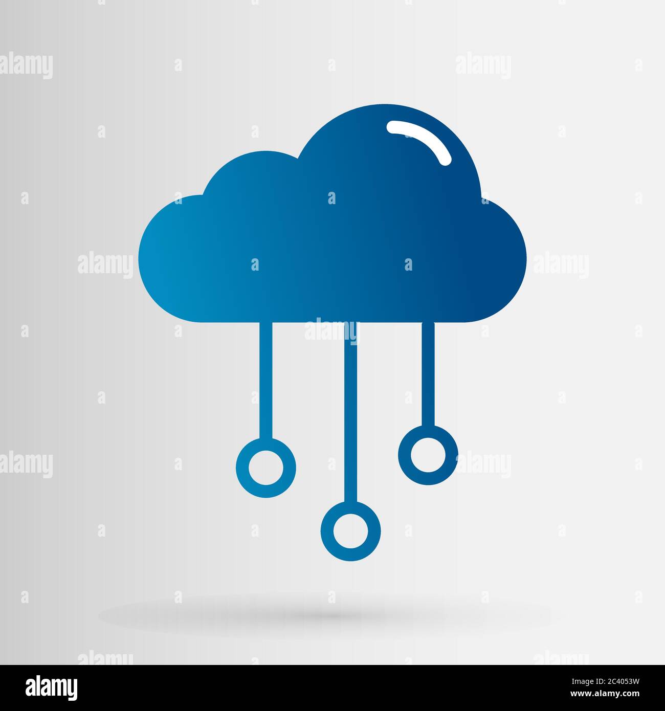 Cloud Storage Icon With Connection Points Falling Like Drops, Creative ...