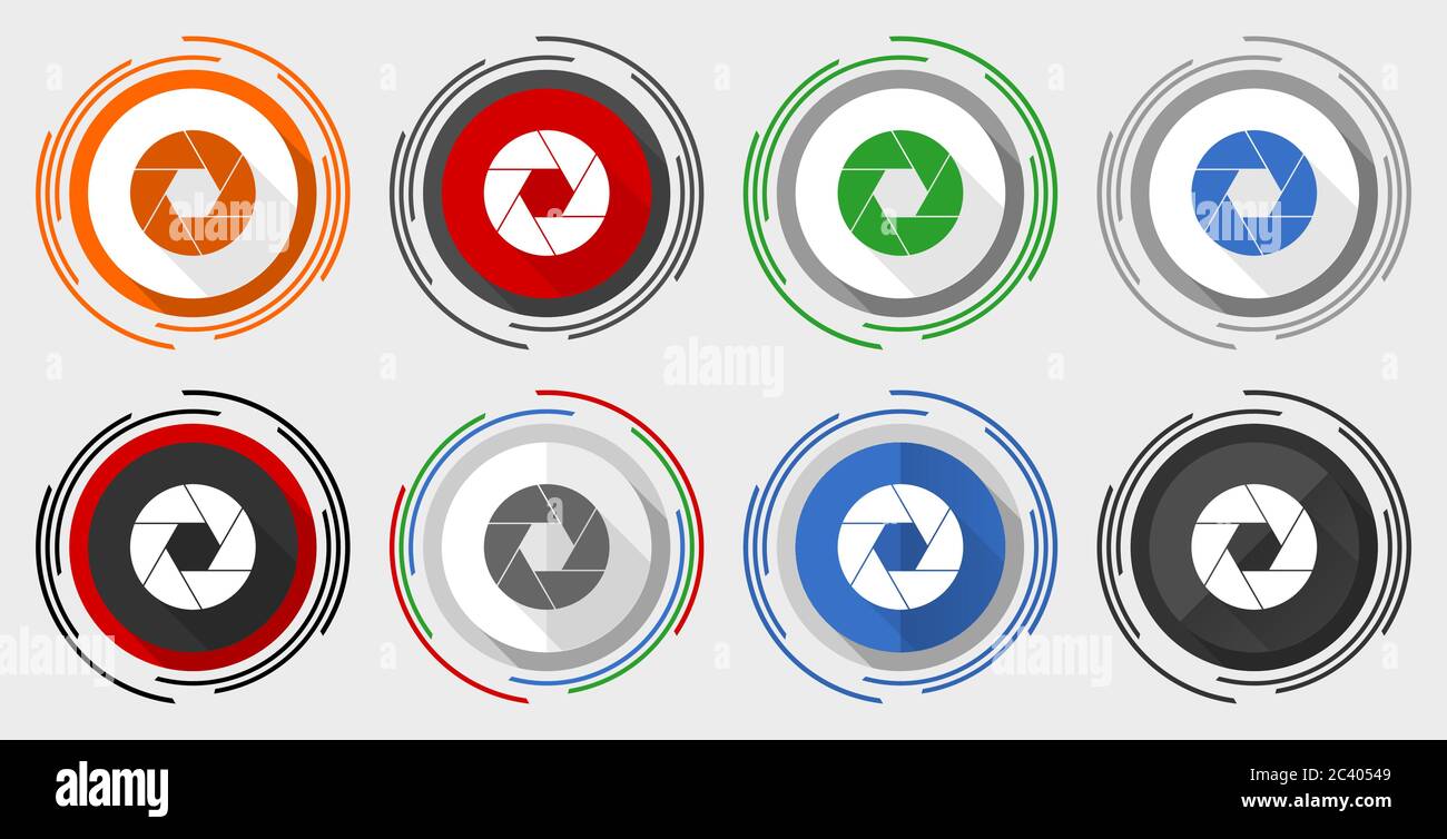 Photo shutter vector icons, camera, photography vector icons, set of ...