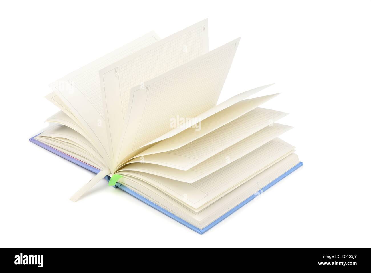 Open diary isolated on white background. High resolution photo. Full ...