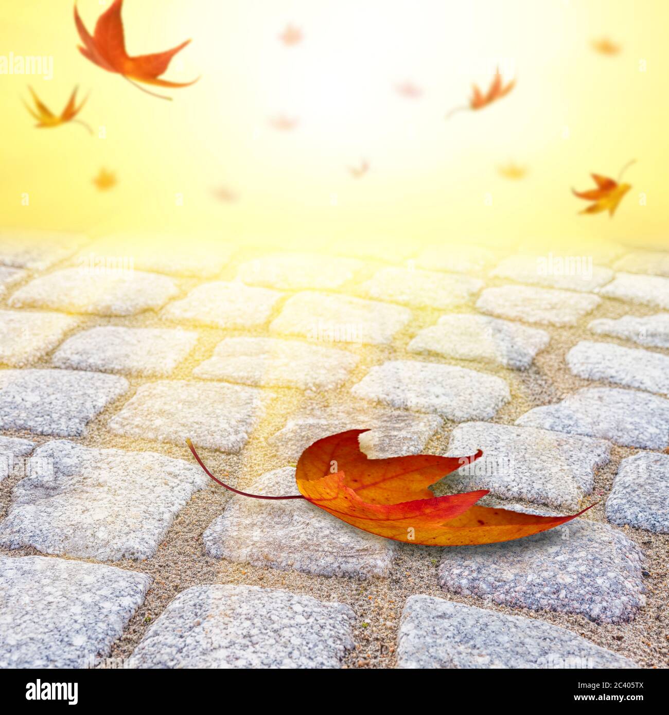 Roman cobble road sunset hi-res stock photography and images - Alamy