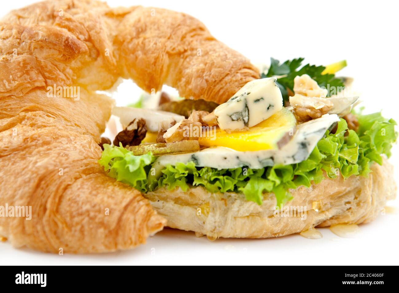 Conference snacks. conference sandwiches. croissants on a white ...