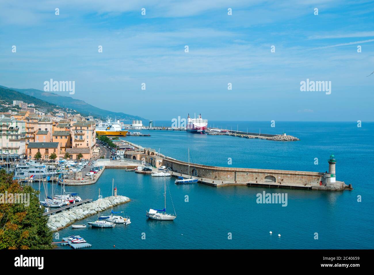 BASTIA, FRANCE - SEPTEMBER 16, 2018: A view of the Vieux Port, the Old ...