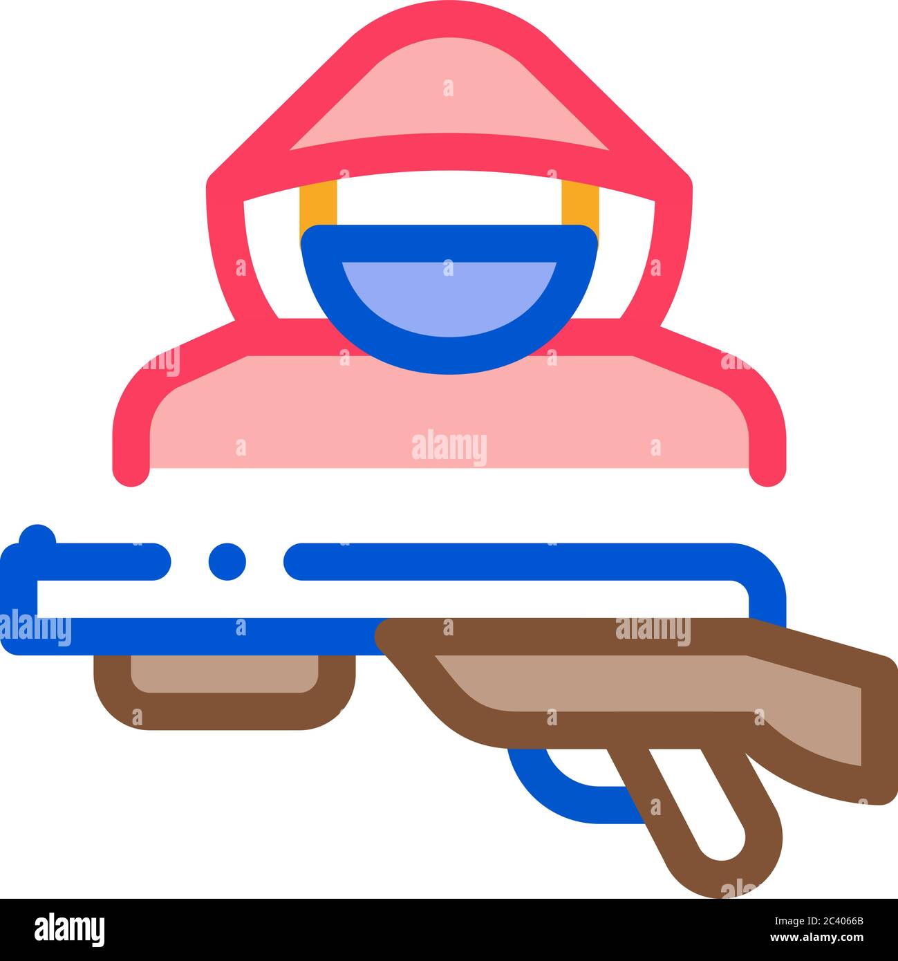 animal poacher icon vector outline illustration Stock Vector Image ...