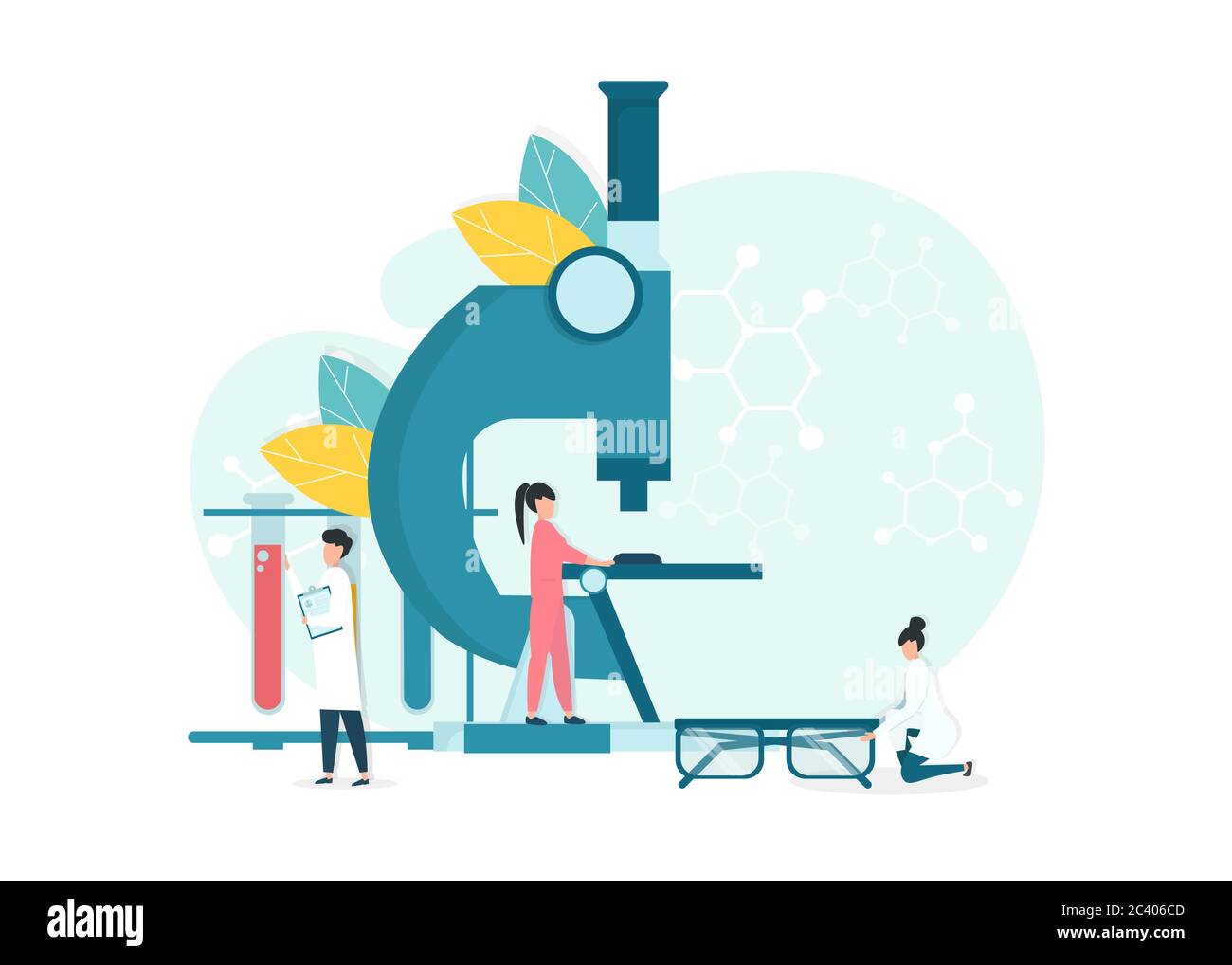 Medical laboratory staff and equipment, vector image Stock Vector Image ...