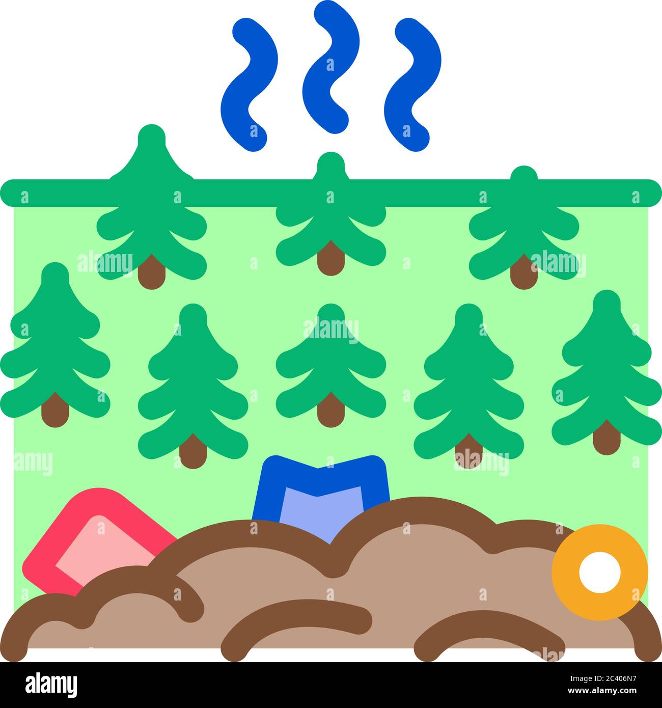 trash in forest icon vector outline illustration Stock Vector Image ...