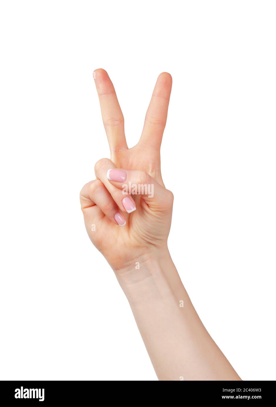 Peace sign hand showing two Cut Out Stock Images & Pictures - Alamy