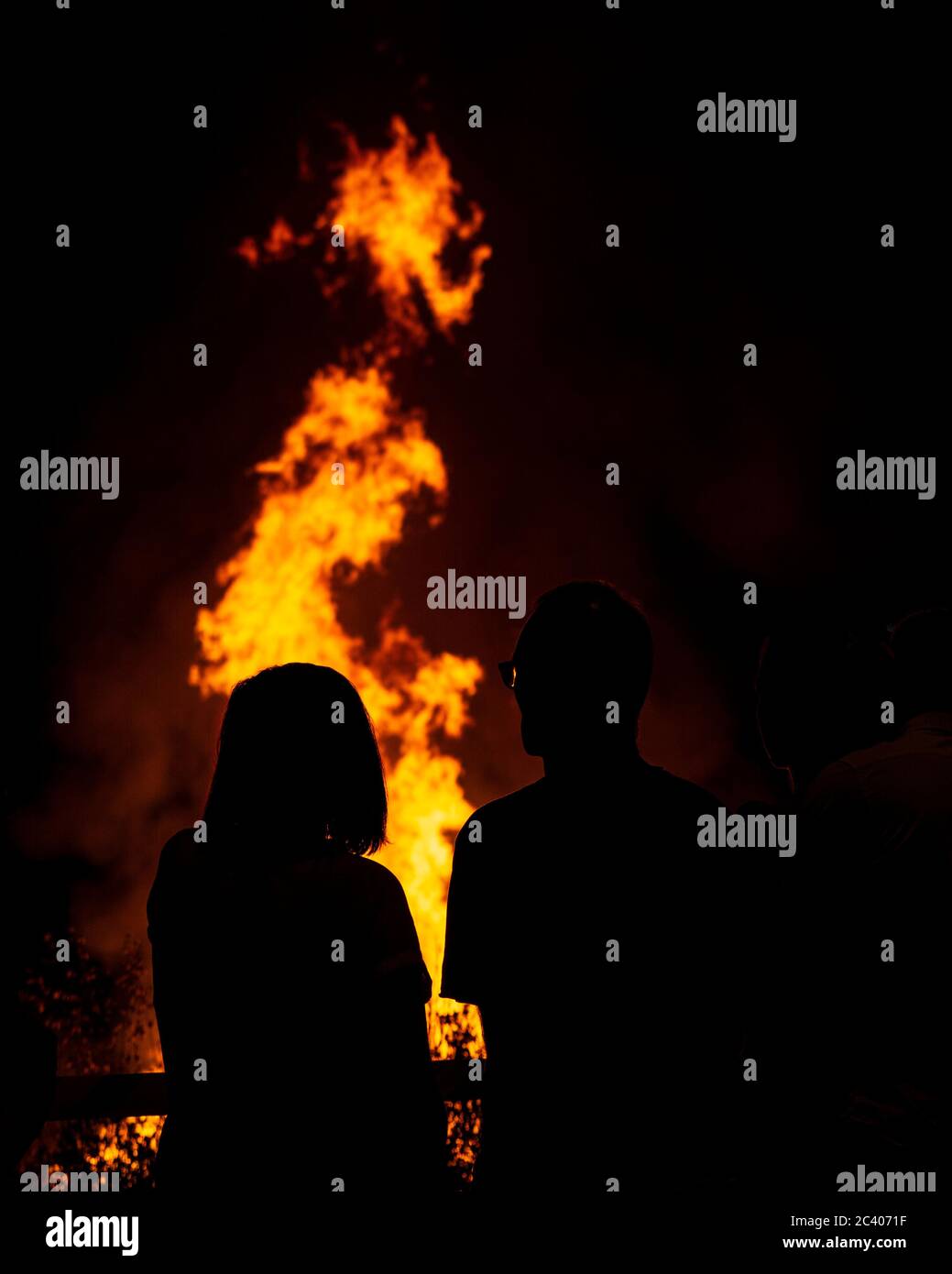 San Juan bonfire celebration in Spain, Spanish tradition Stock Photo ...