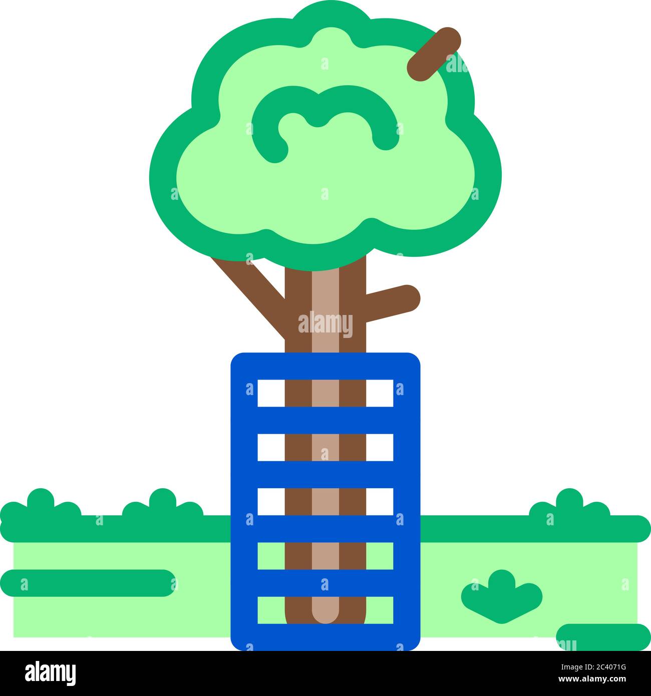 tree safe fence icon vector outline illustration Stock Vector Image ...