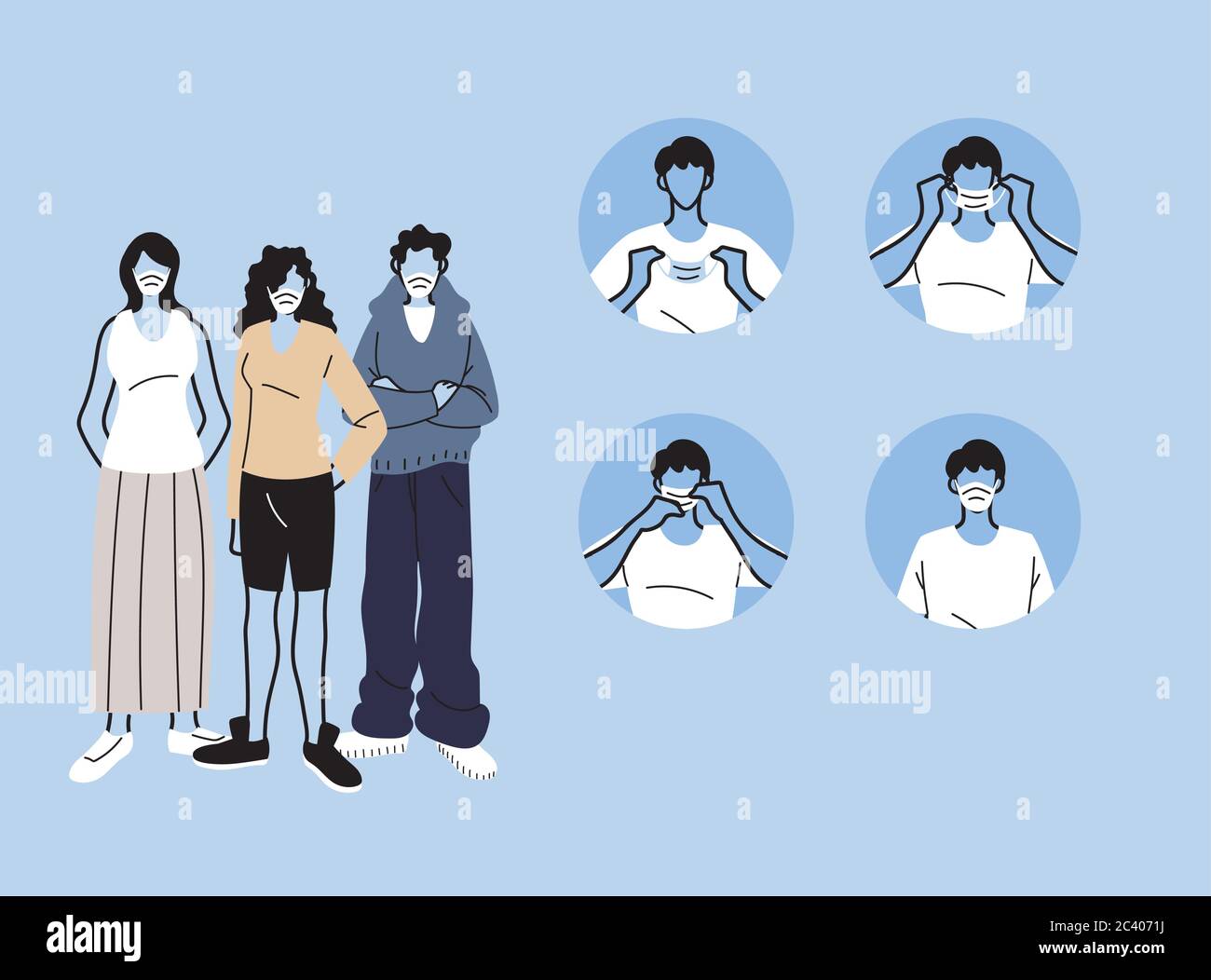 how to wear a mask correct, men presenting the correct method of ...