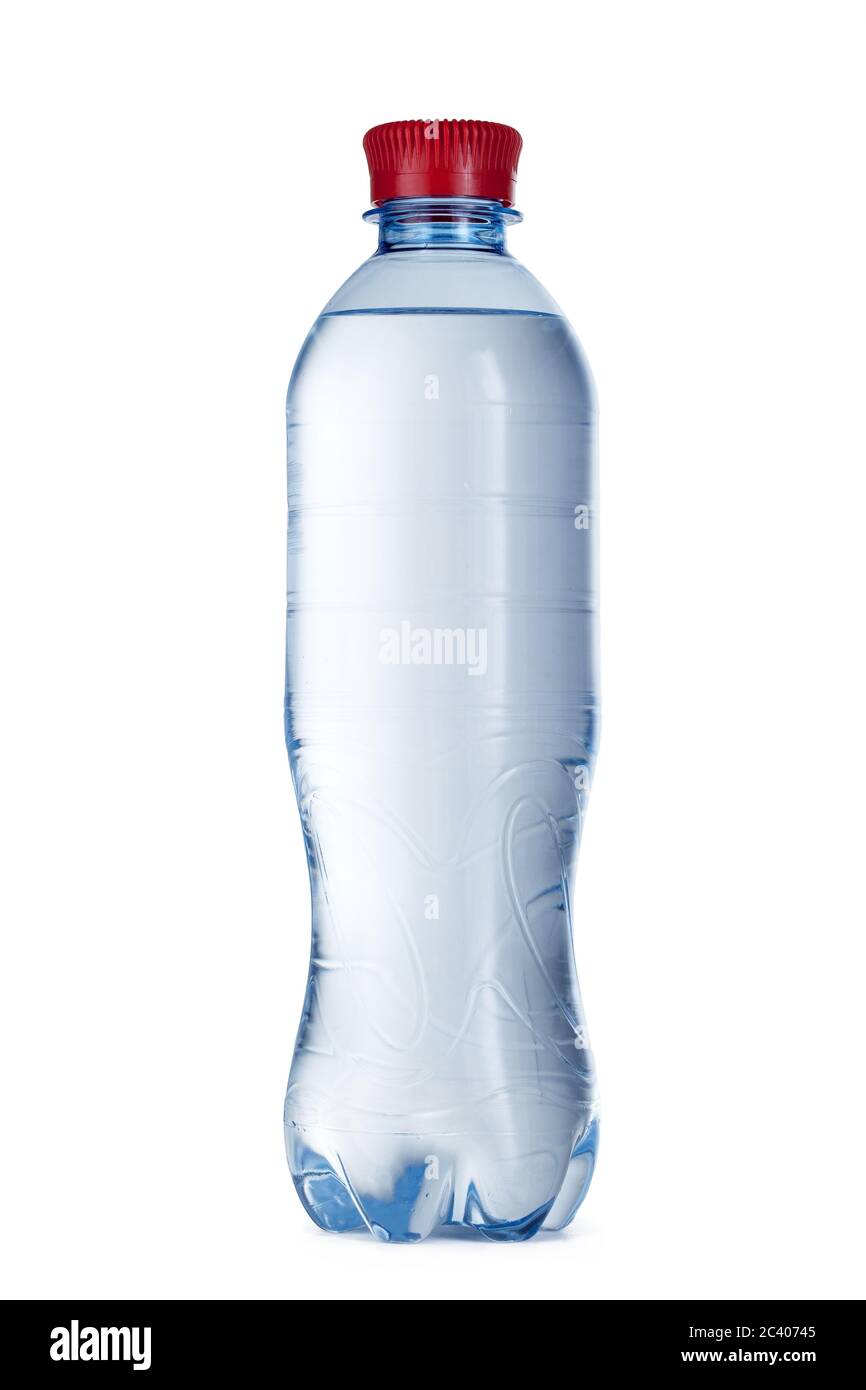 Small bottle of mineral water in plastic isolated on white Stock Photo ...