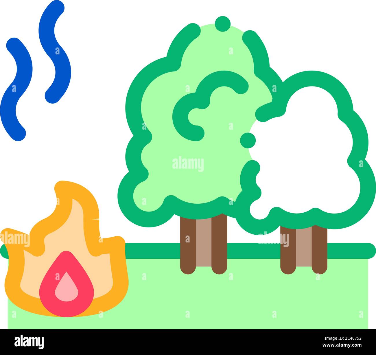 forest fire icon vector outline illustration Stock Vector Image & Art ...