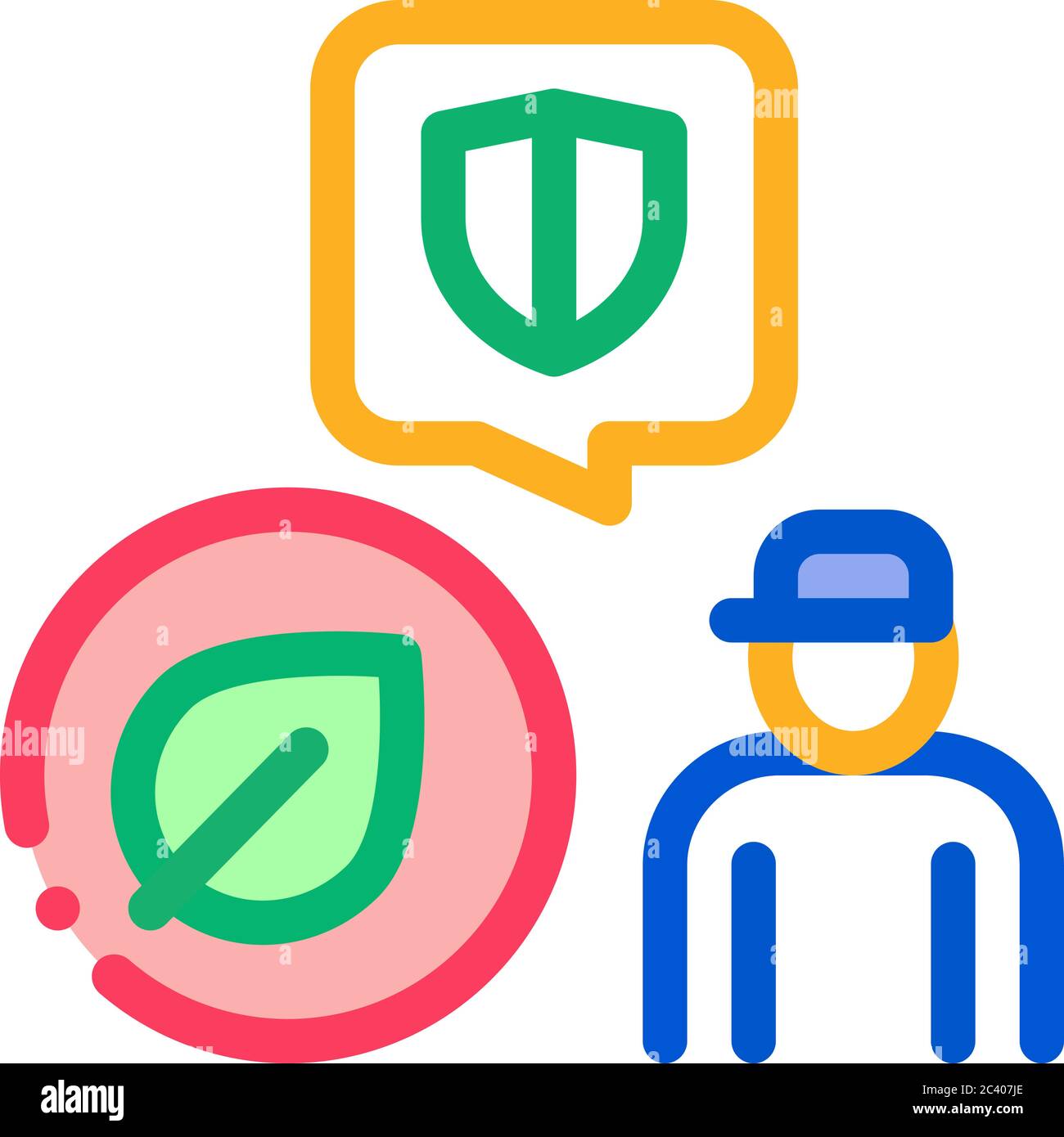 forestry defender protector icon vector outline illustration Stock ...
