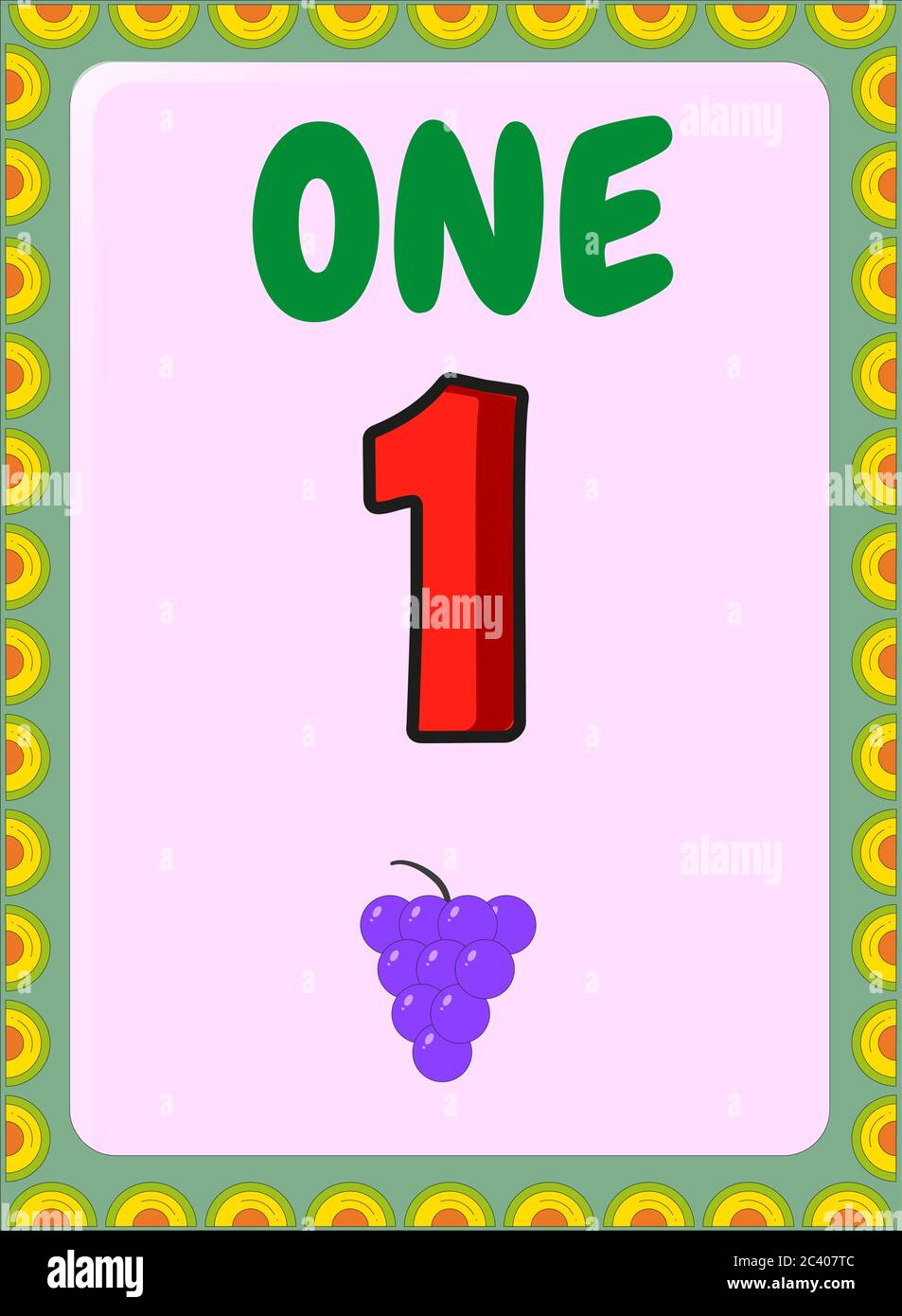 Preschool toddler math with grapes and strawberry design Stock Vector ...