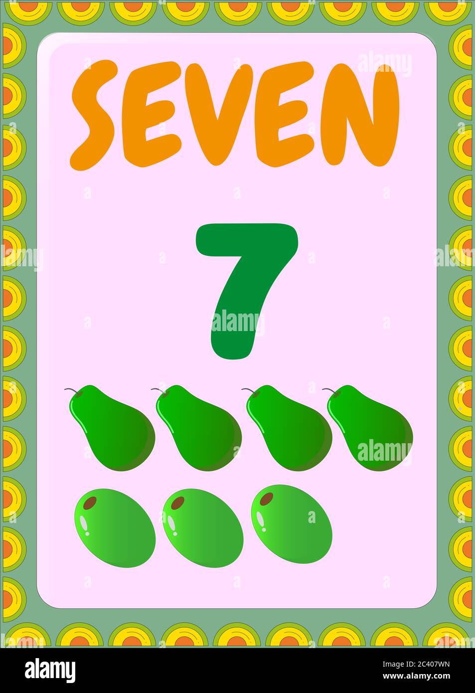 Preschool and toddler math with olive and pear design Stock Vector ...