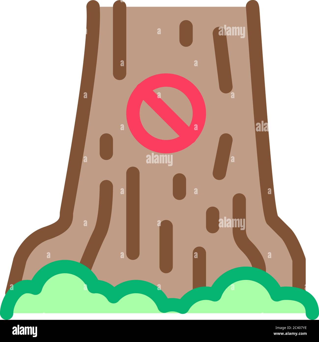 forbidden logging tree icon vector outline illustration Stock Vector ...