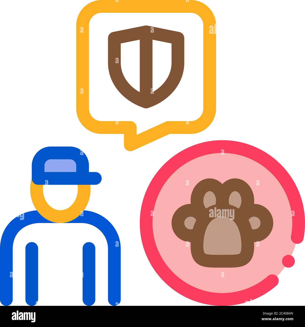 animal defender protector icon vector outline illustration Stock Vector ...