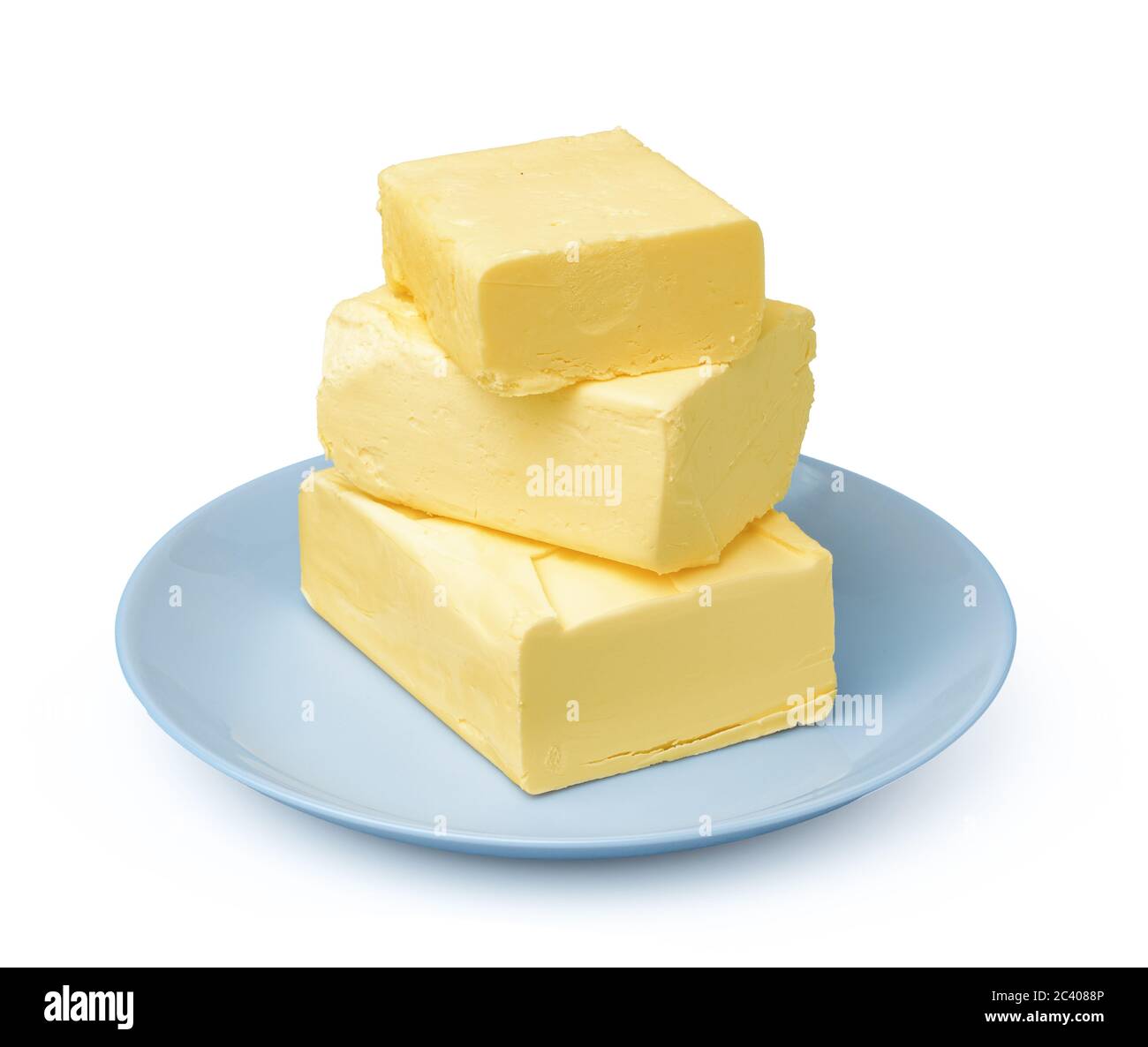 Butter on white plate isolated on white background Stock Photo - Alamy