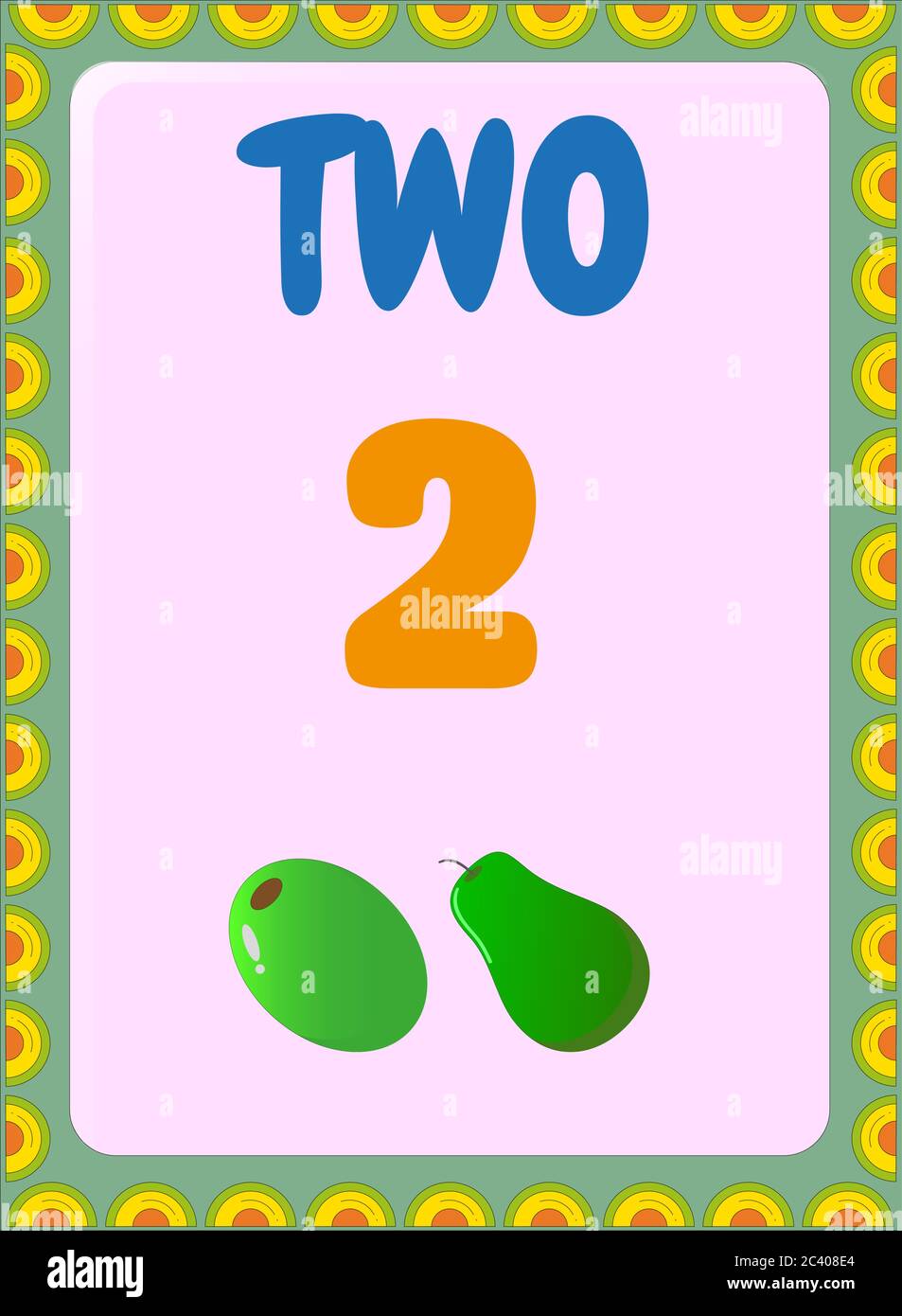 Preschool and toddler math with olive and pear design Stock Vector ...