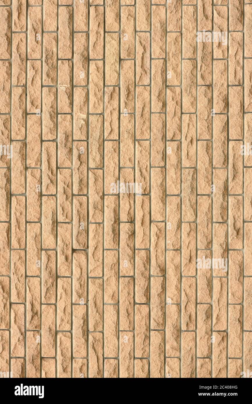 New and Clean Beige Brick Wall. High resolution photo. Full depth of ...