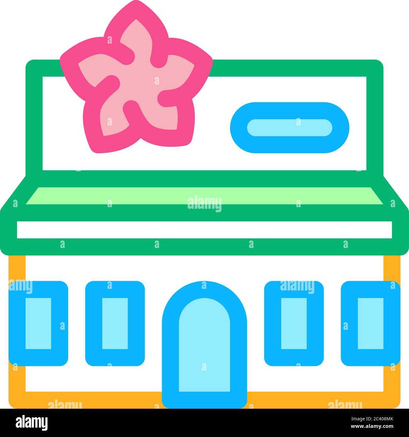 flower shop building icon vector outline illustration Stock Vector ...