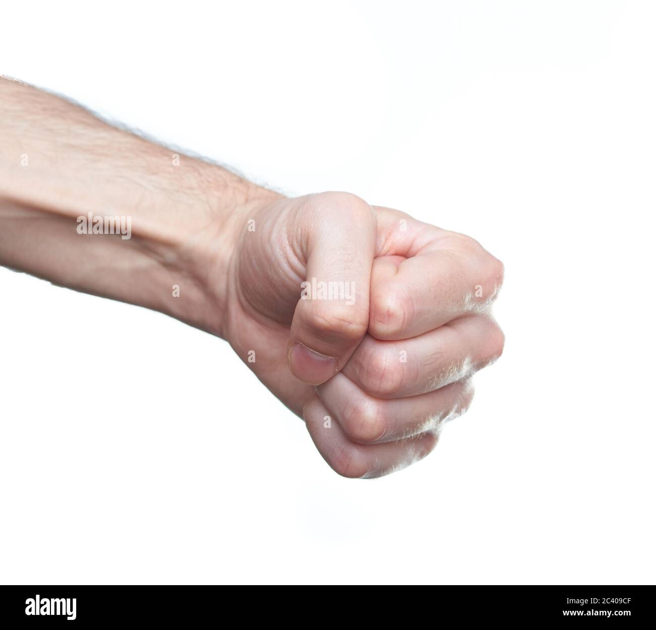 Closeup man's hand isolated on white background Stock Photo - Alamy