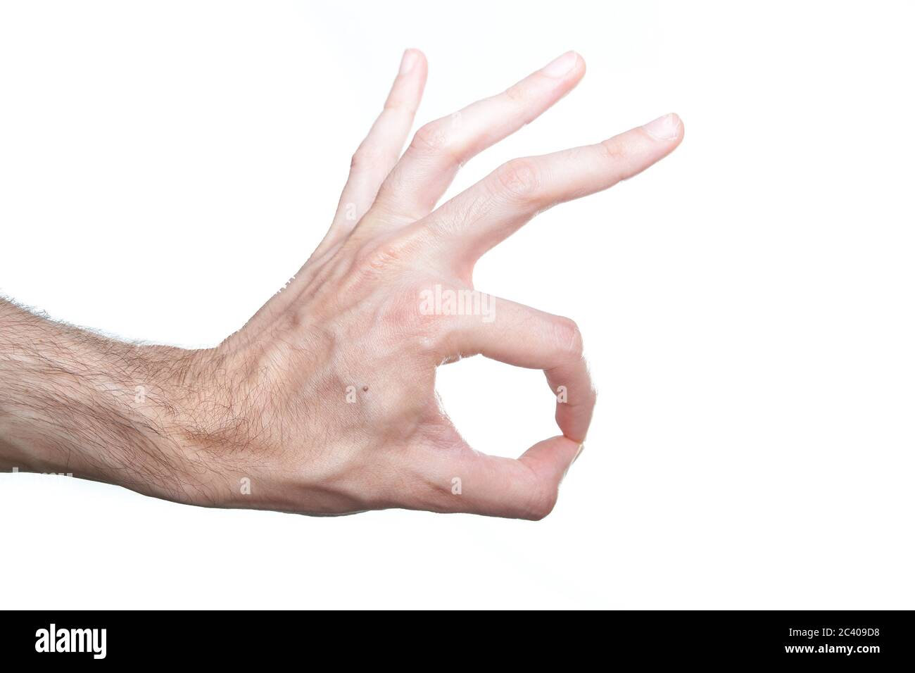 hand ok sign on white background making onkei symbol Stock Photo - Alamy