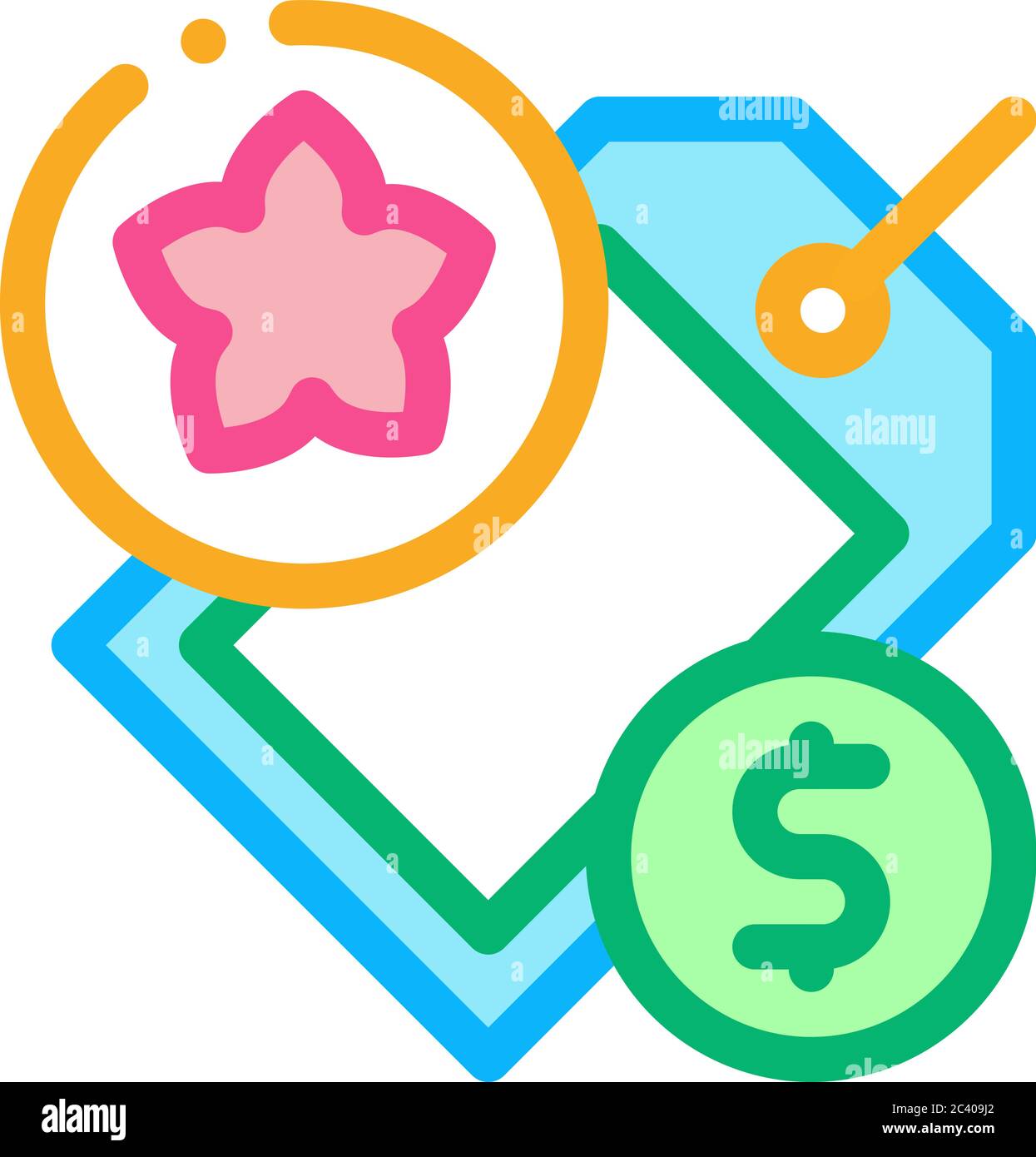 flower shop price label icon vector outline illustration Stock Vector ...