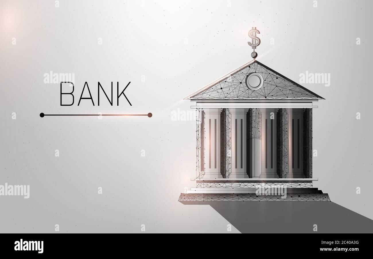 Bank building facade, university or government institution isolated on ...