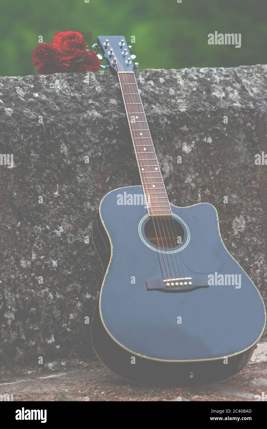 Acoustic guitar roses hi-res stock photography and images - Alamy