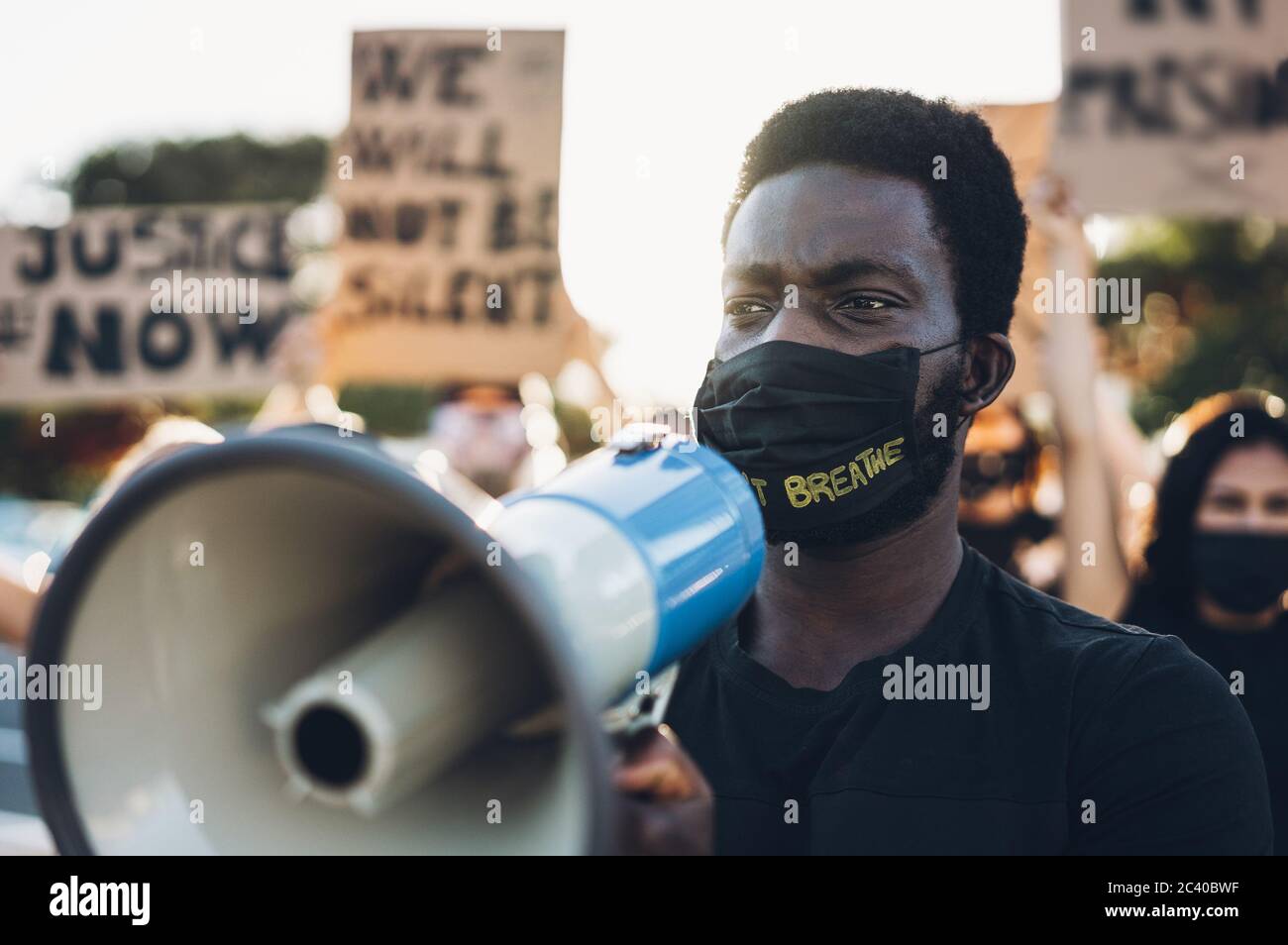 People from different culture and races protest on the street for equal ...