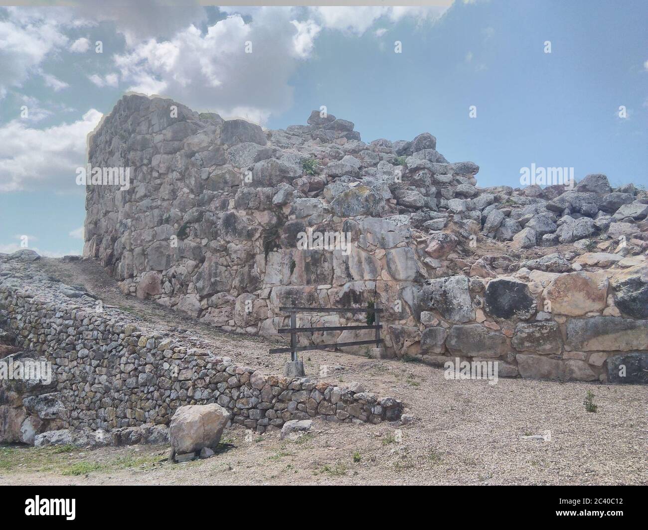 The ancient Greek city of Tiryns, in Argolis in the Peloponnese. A ...