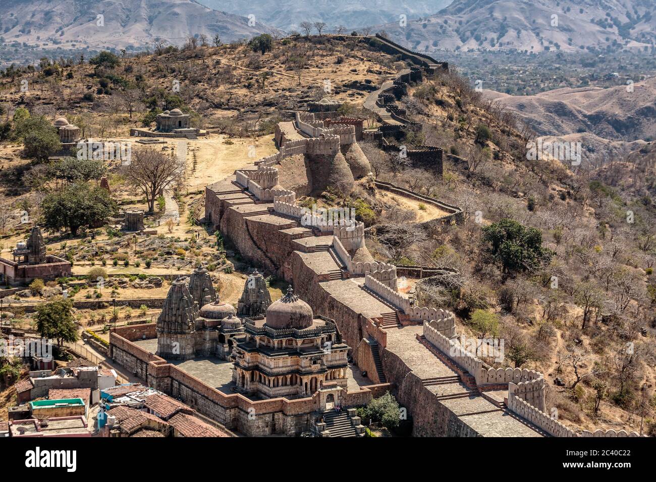 Kumbhalgarh fort wall is World Heritage Site near Udaipur of Rajasthan ...
