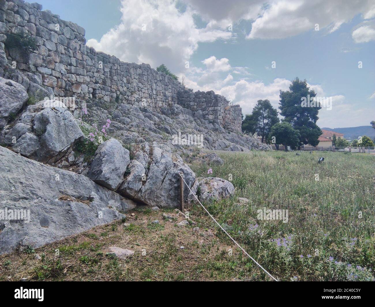 The ancient Greek city of Tiryns, in Argolis in the Peloponnese. A ...