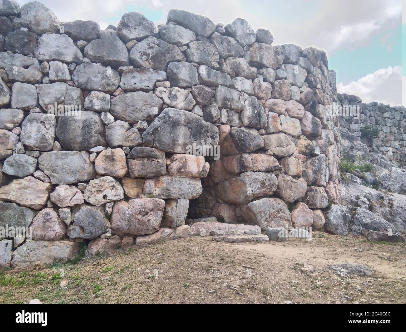 The ancient Greek city of Tiryns, in Argolis, Peloponnese. A Mycenaean ...