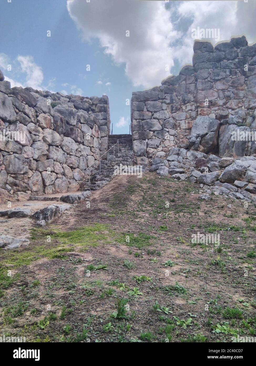 The ancient Greek city of Tiryns, in Argolis in the Peloponnese. A ...